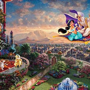 Ceaco - 4 in 1 Multipack - Thomas Kinkade - Disney Dreams Collection - Aladdin, Winnie the Pooh, Beauty & the Beast, & The Little Mermaid - (4) 500 Piece Jigsaw Puzzles