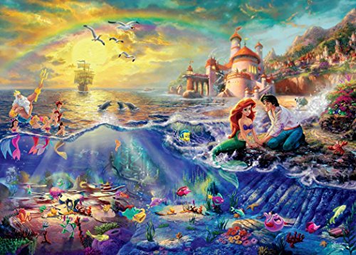 Ceaco - 4 in 1 Multipack - Thomas Kinkade - Disney Dreams Collection - Aladdin, Winnie the Pooh, Beauty & the Beast, & The Little Mermaid - (4) 500 Piece Jigsaw Puzzles