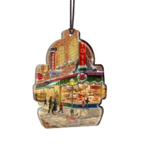 thomas kinkade – lionel – a christmas wish – 4.4” x 2.2” train-shaped hanging acrylic print accessory – officially licensed collectible