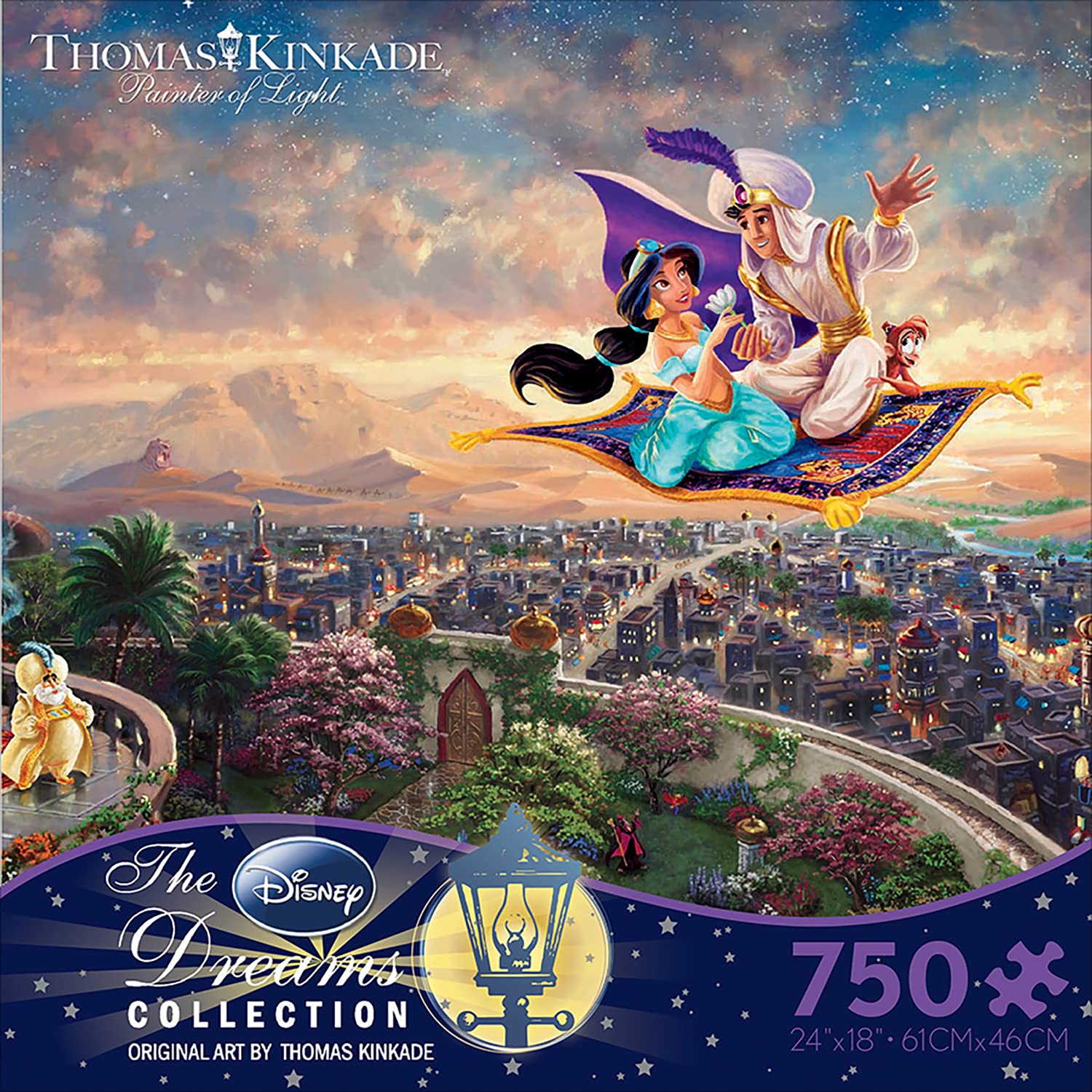 Ceaco Thomas Kinkade The Disney Collection Aladdin Jigsaw Puzzle, 750 Pieces