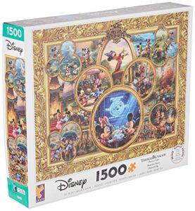 ceaco - thomas kinkade - disney dreams collection - mickey's 90th birthday collage - 1500 piece jigsaw puzzle,golden color, 3401-29, 32 x 24