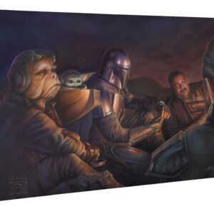 Thomas Kinkade Studios Star Wars™ The Mandalorian™ - An Uneasy Alliance - 10" x 14" Gallery Wrapped Canvas by Artist Monte Moore