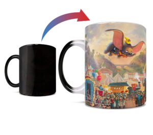 morphing mugs disney - dumbo - flying elephant - circus - one 11 oz color changing heat sensitive ceramic mug – image revealed when hot liquid is added!