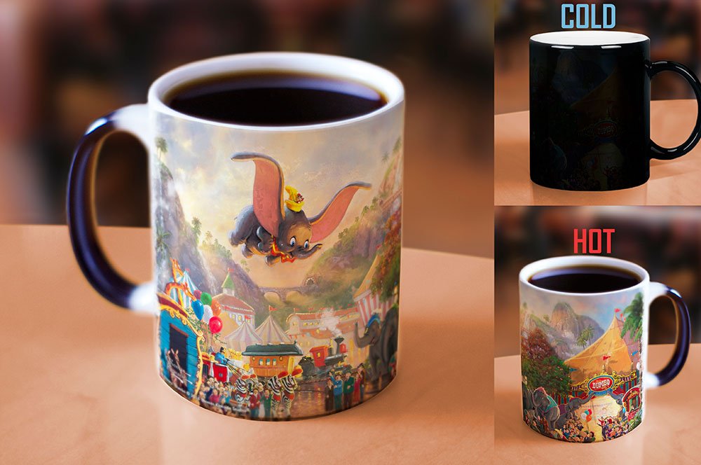 Morphing Mugs Disney - Dumbo - Flying Elephant - Circus - One 11 oz Color Changing Heat Sensitive Ceramic Mug – Image Revealed When HOT Liquid Is Added!