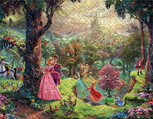 Ceaco - 4 in 1 Multipack - Thomas Kinkade - Disney Dreams Collection - Sleeping Beauty, Mickey & Minnie Mouse, Snow White & Seven Dwarfs, and Cinderella - (4) 500 Pieces Jigsaw Puzzles