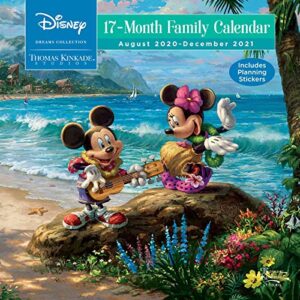 disney dreams collection by thomas kinkade studios: 17-month 2020-2021 family wall calendar