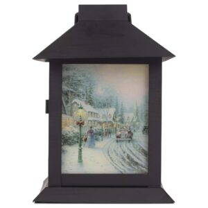 Mark Feldstein & Associates Led Coach Lantern Thomas Kinkade Christmas Village Box, Oil Rubbed Bronze