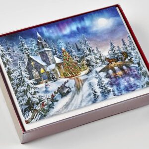 Peace on Earth Christmas Cards - Box of 15 Cards & 16 Foil Lined Envelopes