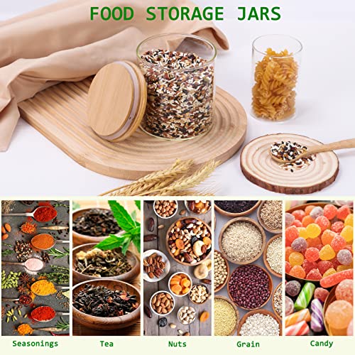 20 oz Glass Spice Jars with Bamboo Lid,6 Pack Kitchen Food Storage Canister for Spices,Coffee Beans,Tea, Nuts and Candy