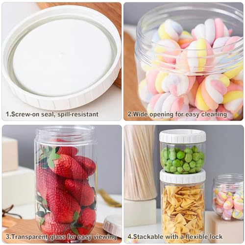 6-Piece Cute Glass Jars with Screw Airtight Lids, Wide Mouth Bottle Glass Storage Jars with Lids for Food Candy Grain Kitchen, Small Cat Claws Overnight Oats Containers Jars Stackable Canning Jar