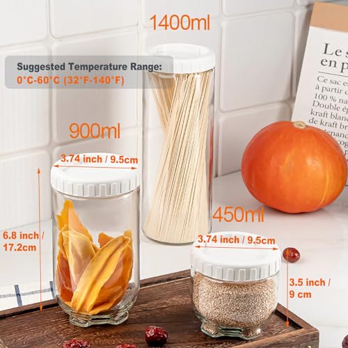 6-Piece Cute Glass Jars with Screw Airtight Lids, Wide Mouth Bottle Glass Storage Jars with Lids for Food Candy Grain Kitchen, Small Cat Claws Overnight Oats Containers Jars Stackable Canning Jar