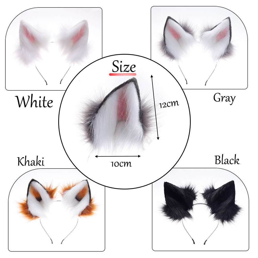 Anbiliwobo Wolf Fox Furry Ears Headwear Halloween Cosplay Cat Ears Headband