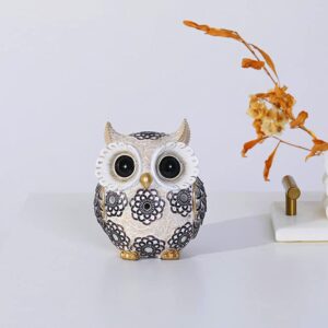 FAMICOZY Adorable Owl Figurine,Big Eyes Cute Owl Statue,Shelf Accents for Home Office Decor and Owl Lovers