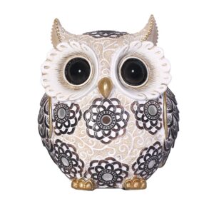 famicozy adorable owl figurine,big eyes cute owl statue,shelf accents for home office decor and owl lovers