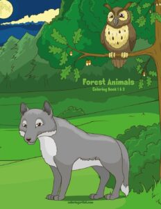 forest animals coloring book 1 & 2