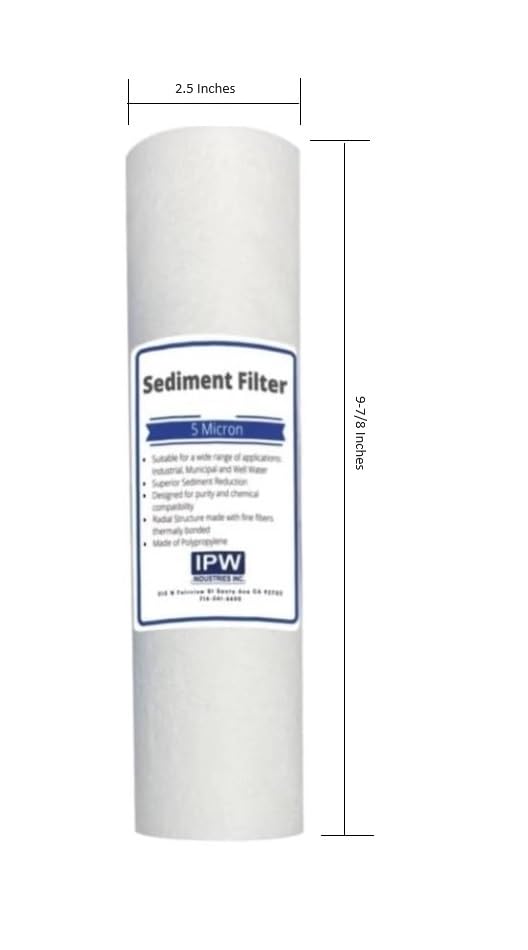 IPW Industries Inc-16 Pack Polypropylene Sediment Water Filter Cartridges Compatible with GE GXWH04F Models – Remove Bad Taste & Odor – Whole House Replacement Water Filter Cartridg