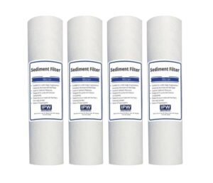 ipw industries inc. replacement 10-inch, sediment pre-filters for whole house water filter systems, 5 micron, pack of 4