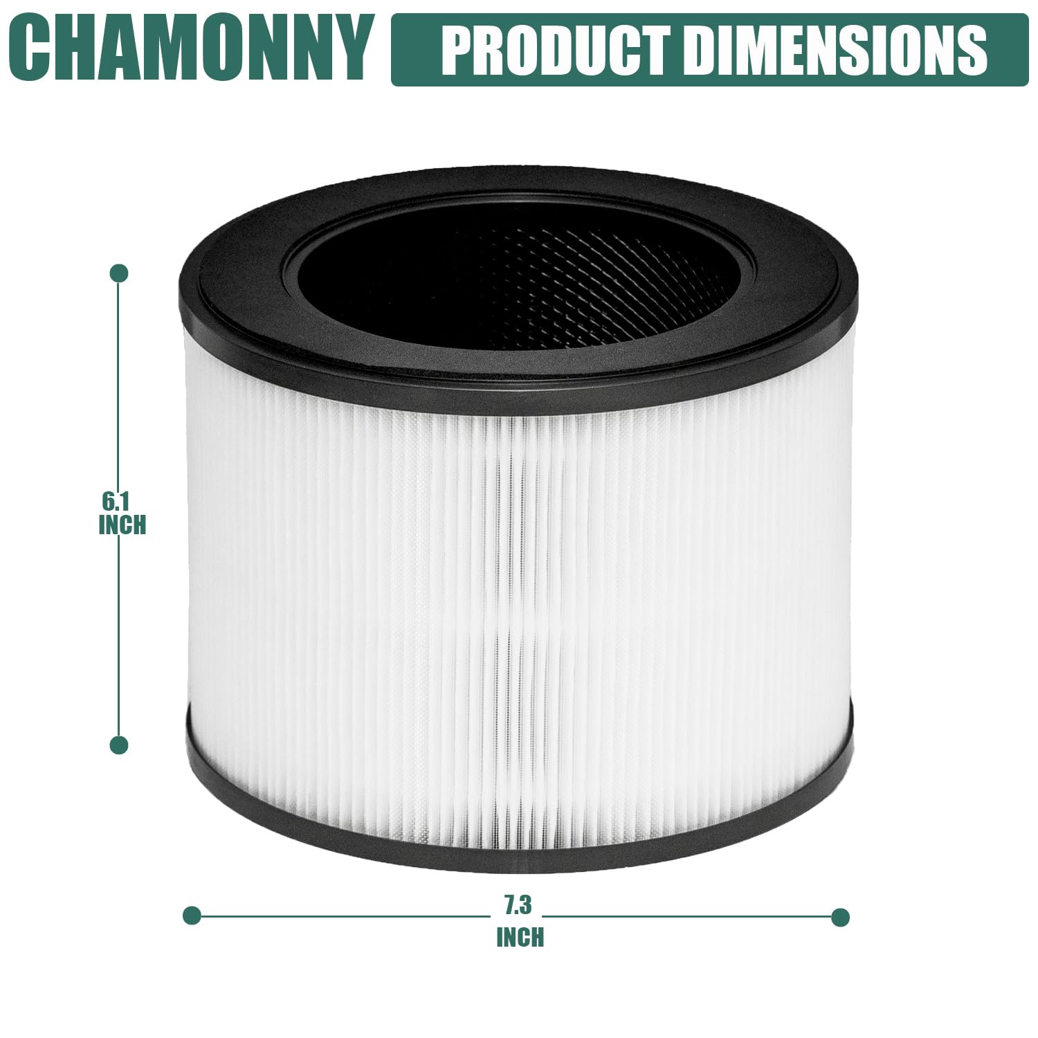 CHAMONNY MA-22 True HEPA Replacement Filter, Compatible with MA Series MA-22 Air Purifier, 3-in-1 H13 True HEPA Filter and Activated Carbon Filter, 2 Pack