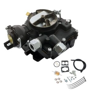 licbund marine carburetor replacement for rochester 2 barrel mercarb carburetor v8 5.0l 305 / 5.7l 350 mercruiser engine with electric choke 3310-804622r1 3310-86448a1 black