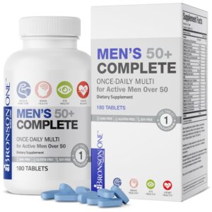 bronson one daily mens 50+ complete multivitamin multimineral, 180 tablets