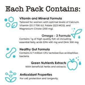 BoxJump Daily Multivitamin Packs for Women - Packed with All Essential Minerals and Vitamins for Women - Boost Energy, Increase Endurance, Aid Immune Support - Vitamin D, C, E, A, B12+ (30-Day) 360