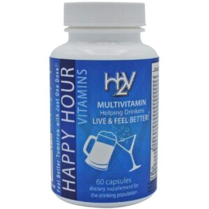 happy hour vitamins bottle - multivitamin formulated for better mornings – live & feel better with milk thistle, prickly pear cactus, b & c vitamins, & more- 30 servings