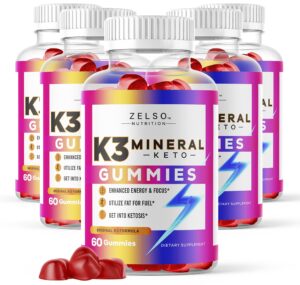 zelso (5 pack) k3 mineral keto gummies nutrition, the original k3 formula pills now in gummy, advanced vitamins plus multivitamin, 5 month supply