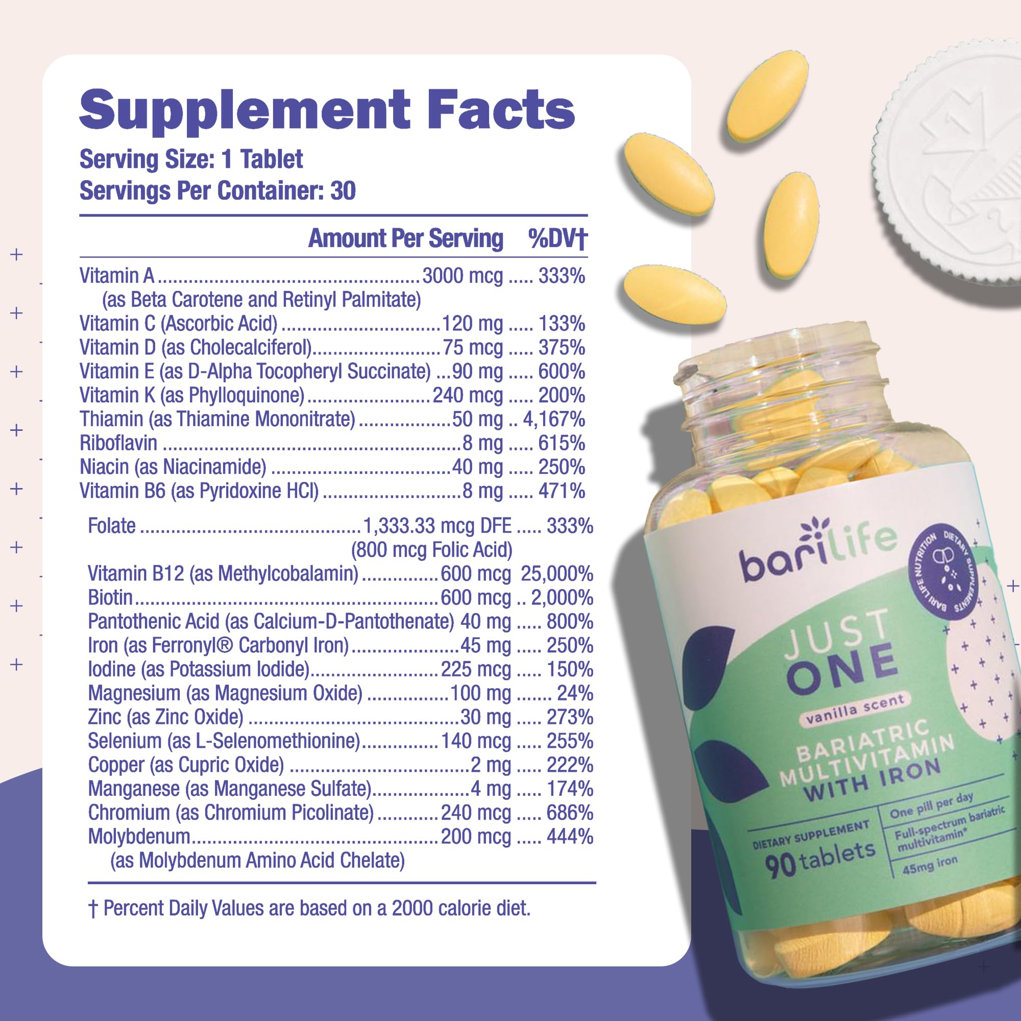 Just One - Once Daily Bariatric Multivitamin with Iron (90)