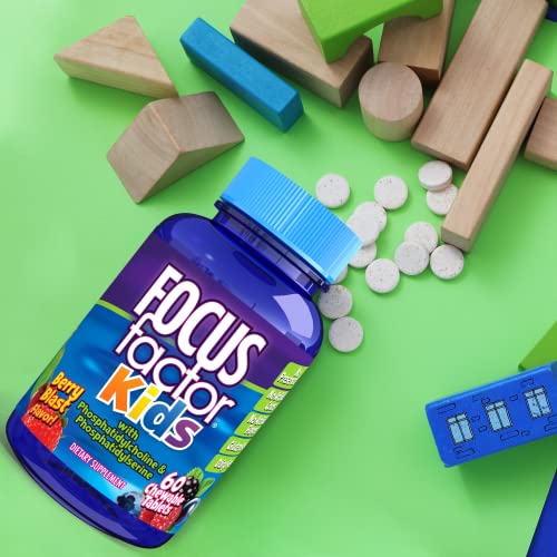 Focus Factor Kids Complete Daily Chewable Vitamins: Multivitamin & Neuro Nutrient (Brain Function) w/Vitamin B12, C, D3-60 Count