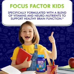 Focus Factor Kids Complete Daily Chewable Vitamins: Multivitamin & Neuro Nutrient (Brain Function) w/Vitamin B12, C, D3-60 Count