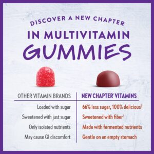 New Chapter Men’s Multivitamin Gummies, 66% Less Sugar, Men’s Gummy Vitamins with Vitamin C, D3 & Zinc, Non-GMO, Gluten Free, Berry-Citrus, 75ct