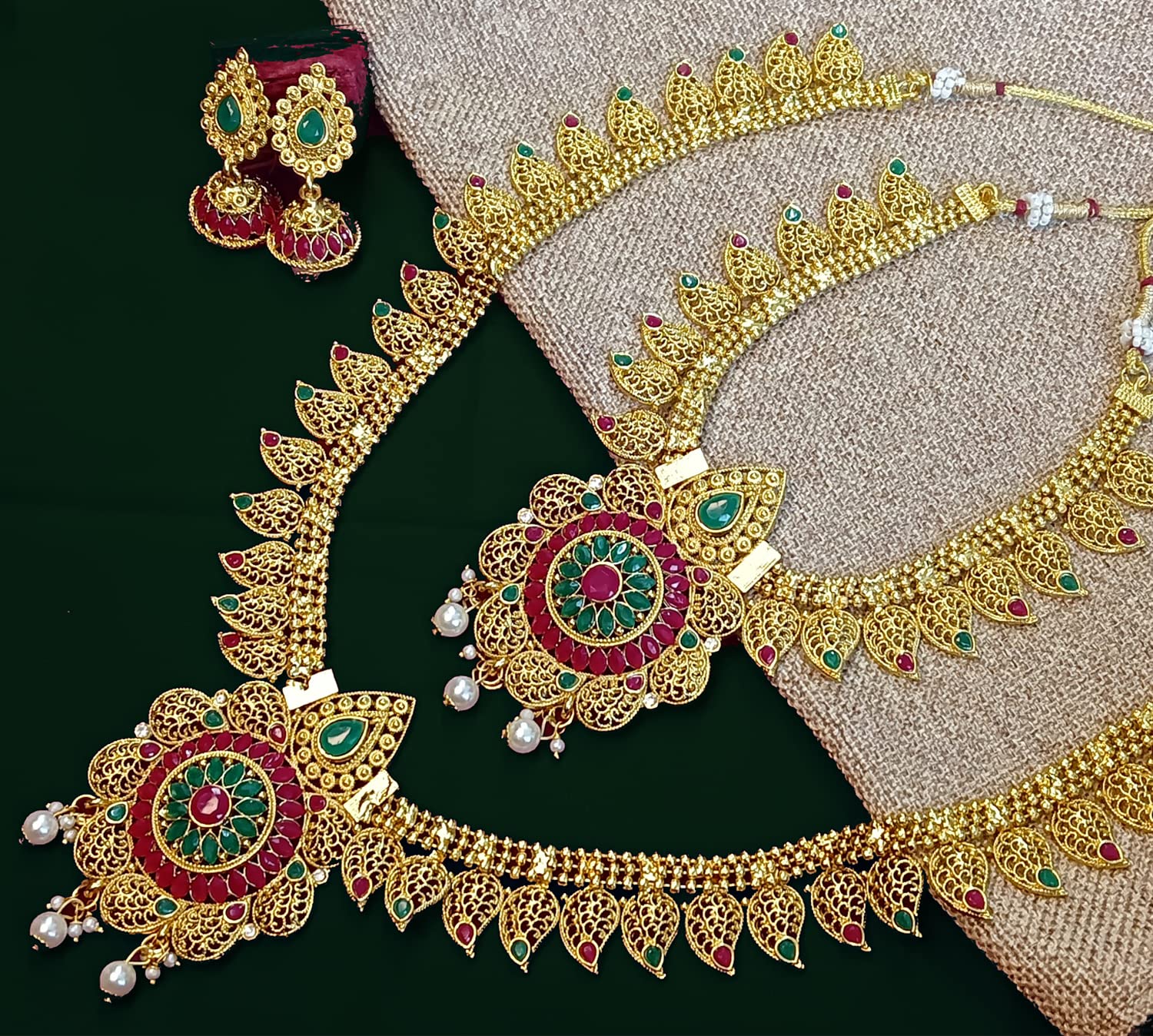 Efulgenz Indian Bridal Jewelry Sets for Women Gold Tone Traditional Indian Bollywood Bridal Wedding Set Of Choker Collar Princess Necklaces Dangle Earrings Jewellery