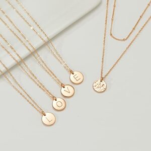 Vjoypro Gold Necklaces for Women Trendy, 14K Gold Plated Initial L Letter Gold Layering Y-Necklaces Coin Pendant Necklace Dainty Bar Trendy Long Necklaces Jewelry Gifts for Women Teen Girls