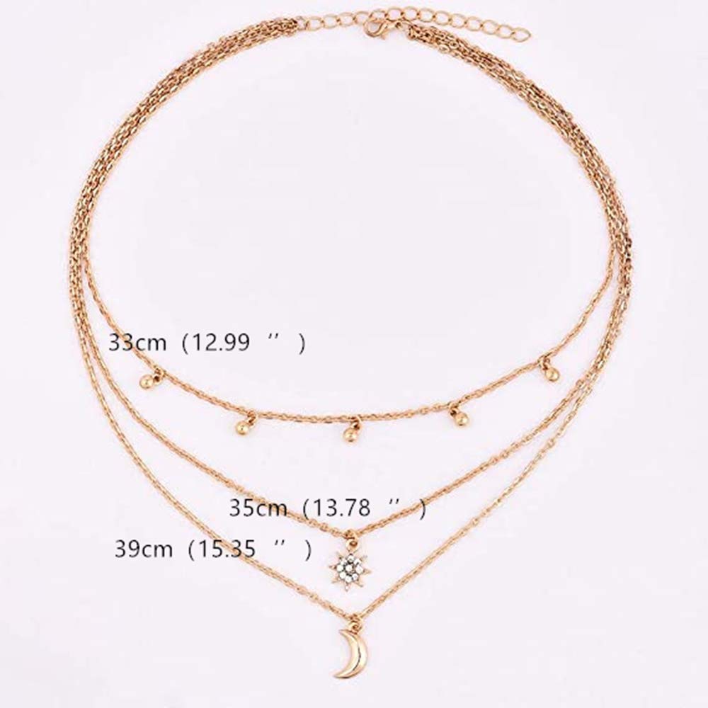 BERYUAN Women Simple Choker Moon Star Choker Necklace Pendant Necklace Trendy Necklace for Women (GOLD)