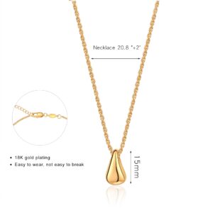 InzheG Long Gold Pendant Necklace Chain 14K Gold Plated Statement Simple Sweater Necklace Fashion Dainty Gold Necklace Chain Charms Rope Chain Thin Bohemian Italian Necklace for Women