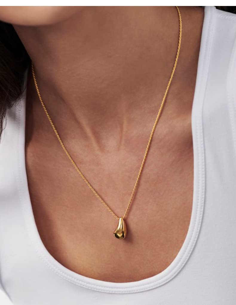 InzheG Long Gold Pendant Necklace Chain 14K Gold Plated Statement Simple Sweater Necklace Fashion Dainty Gold Necklace Chain Charms Rope Chain Thin Bohemian Italian Necklace for Women