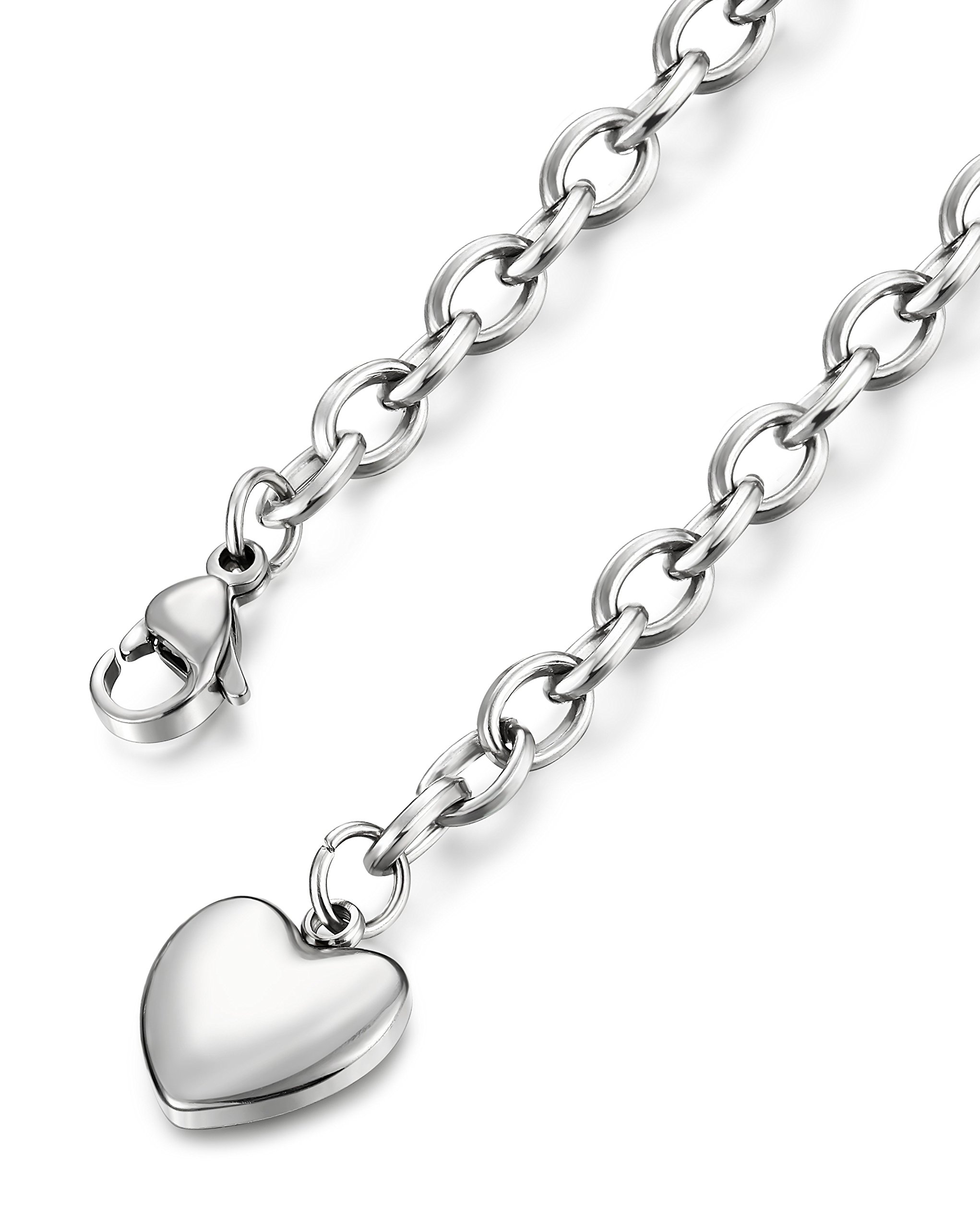 Jstyle Jewelry Women's Heart Charm Bracelets Stainless Steel Link Bracelet Birthday Gifts for Women Jewelry