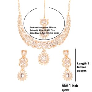 Touchstone Indian Bollywood Bollywood Silver Screen Desire Traditional Illustrious Filigree Sparkling Rhinestones Charming Look Designer Jewelry Hasli Necklace Set In Gold Tone For Women