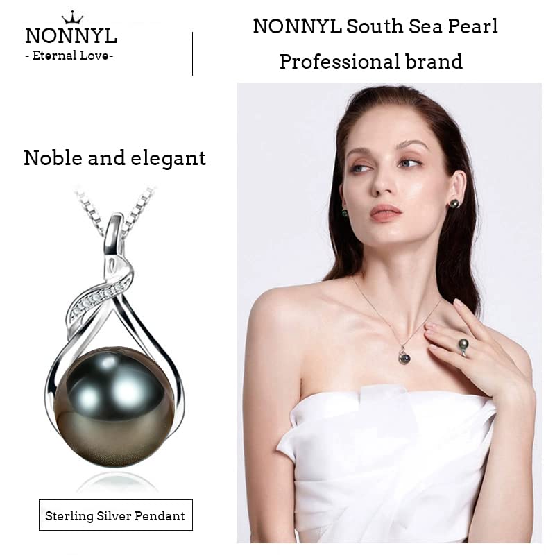 NONNYL Gifts for Women Wife-Tahitian-Black-Pearl-Necklace-Gift for Wife Wedding Birthday Anniversary Jewelry-Mom Girlfriend Her Mothers Day Gifts for Mom Women Valentines Day Christmas Day Gifts