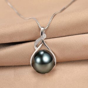 NONNYL Gifts for Women Wife-Tahitian-Black-Pearl-Necklace-Gift for Wife Wedding Birthday Anniversary Jewelry-Mom Girlfriend Her Mothers Day Gifts for Mom Women Valentines Day Christmas Day Gifts