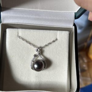 NONNYL Tahitian Black Pearl Necklace, Mothers Day Gifts for mom Wife women Girlfriend Her on Valentines Day gifts for her gifts Anniversary Christmas day gifts Birthday day Gifts Jewelry for Women