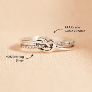 Story Jewellery Mothers Day Gifts from Daughter, The Mother&Daughter Bond is a Knot Tied by Angel's Hands Ring, Mother Daughter Ring, Ring for Mom from Daughter, 925 Sterling Silver Heart Bond Ring08