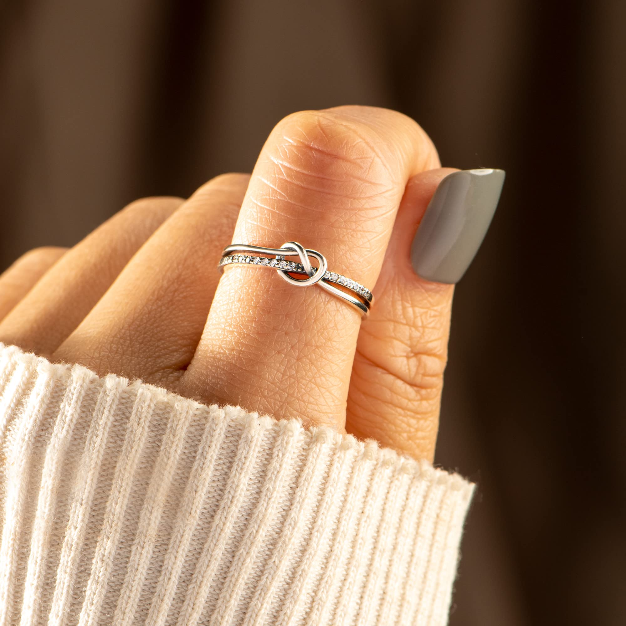 Story Jewellery Mothers Day Gifts from Daughter, The Mother&Daughter Bond is a Knot Tied by Angel's Hands Ring, Mother Daughter Ring, Ring for Mom from Daughter, 925 Sterling Silver Heart Bond Ring08