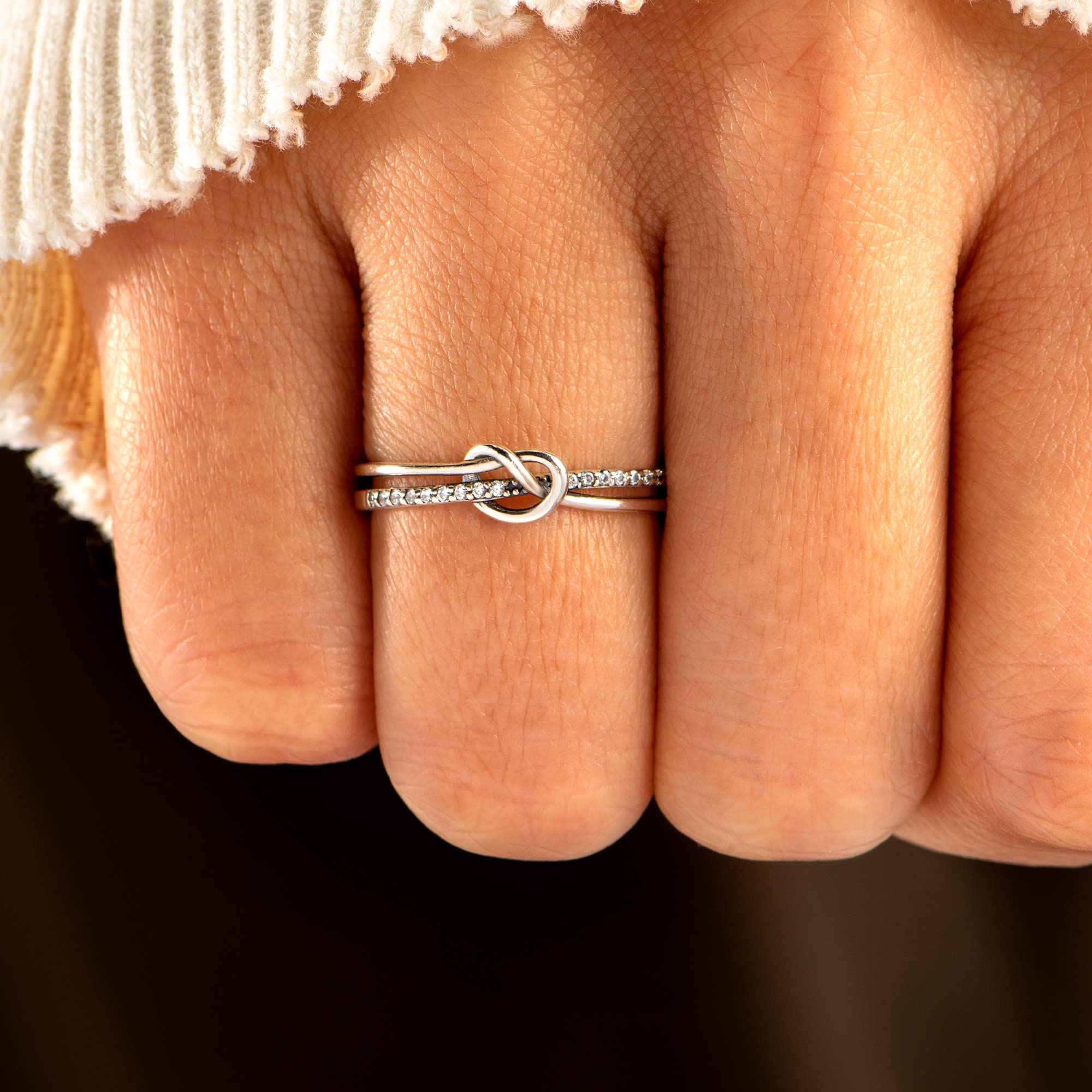 Story Jewellery Mothers Day Gifts from Daughter, The Mother&Daughter Bond is a Knot Tied by Angel's Hands Ring, Mother Daughter Ring, Ring for Mom from Daughter, 925 Sterling Silver Heart Bond Ring08