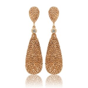 moonstruck costume jewelry women's rose gold dangle drop studded party earrings