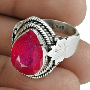 Natural Ruby Gemstone Amazing July Birthstone Ring, Solid 925 Sterling Silver Ultimate Handmade jewelry for Women, Statement Ring, Unique Gifts for Her