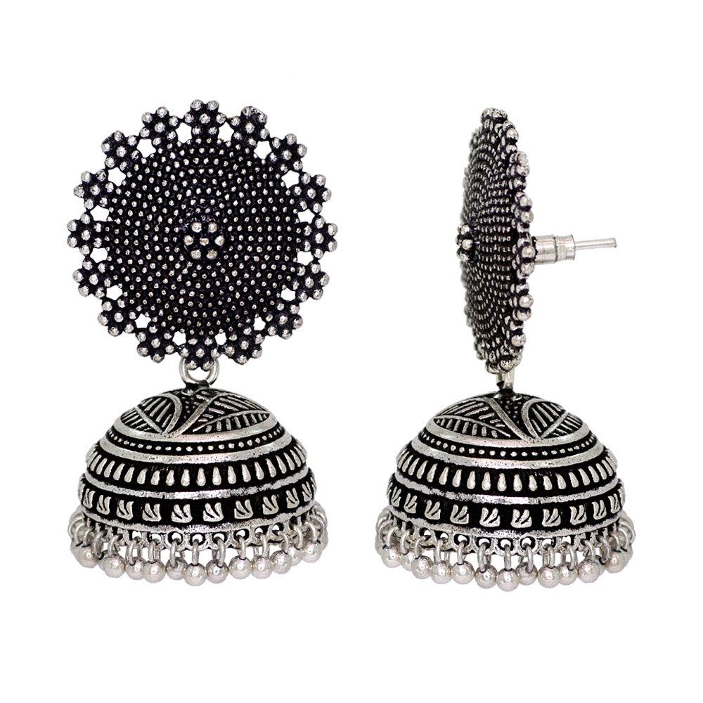 Jaipur Mart Oxidised Plated Jhumka Indian Unique Ethenic bollywood Earrings Jewellery