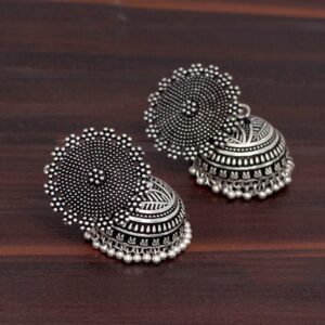 Jaipur Mart Oxidised Plated Jhumka Indian Unique Ethenic bollywood Earrings Jewellery