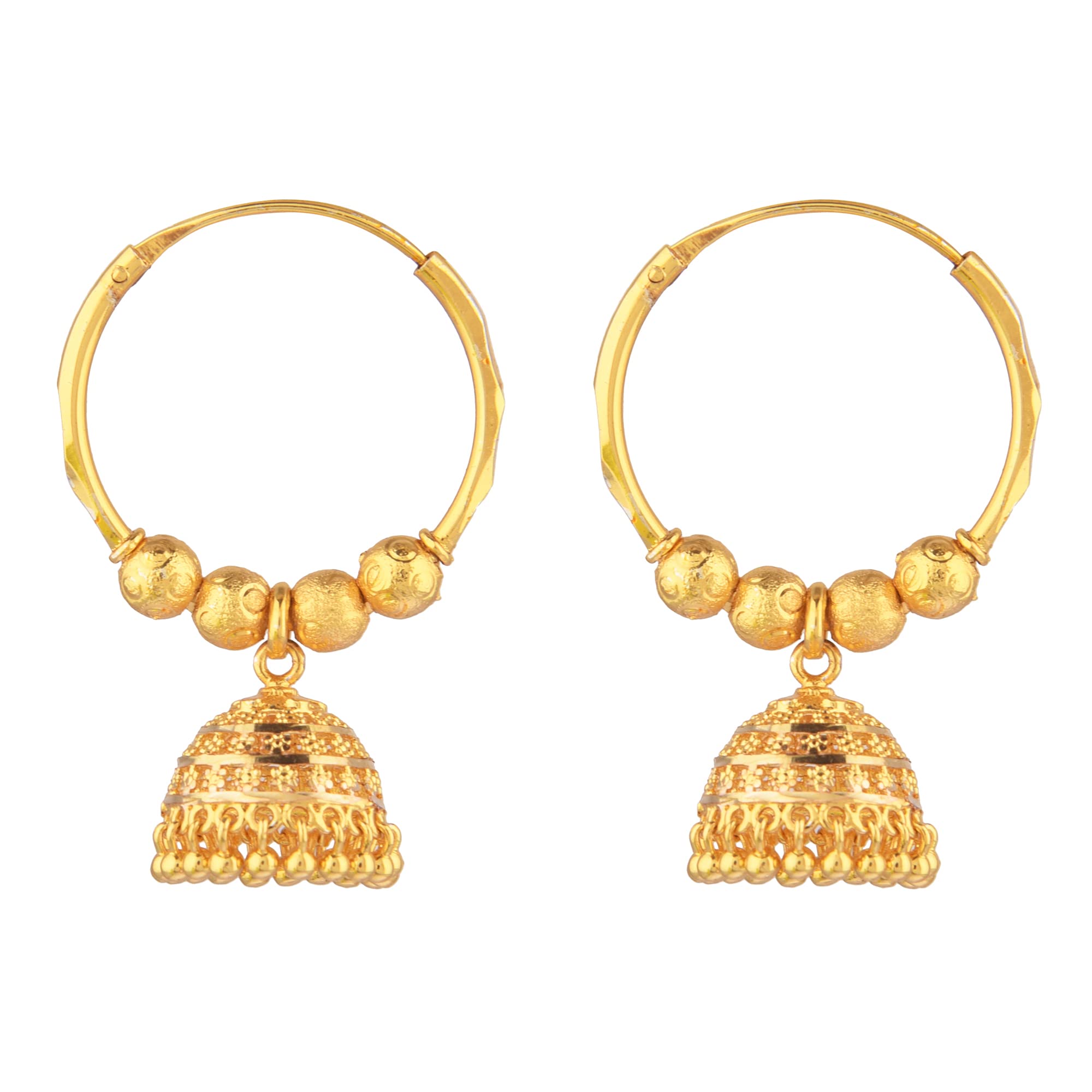 Efulgenz Gold Tone Jhumka Jhumki Hoop Earrings Indian Earrings for Women Traditional Bollywood Jhumka Jhumki Dangle Earrings Set for Women Indian Jewelry for Women Earrings