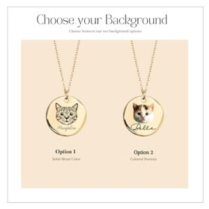 MignonandMignon Personalized Pet Gifts Custom Pet Jewelry Dog Necklace Cat Gift Custom Portrait Unique Gift LCN-AP (Silver)